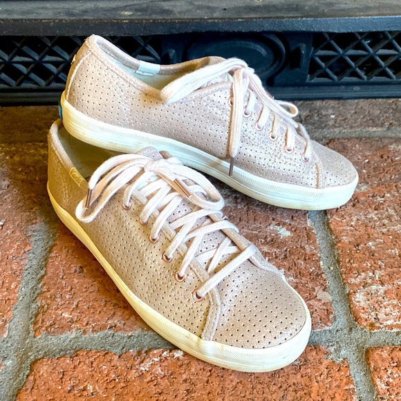 Keds | Shoes | Keds X Kate Spade Pink Metallic Lace Up Sneakers Sz 6 ...